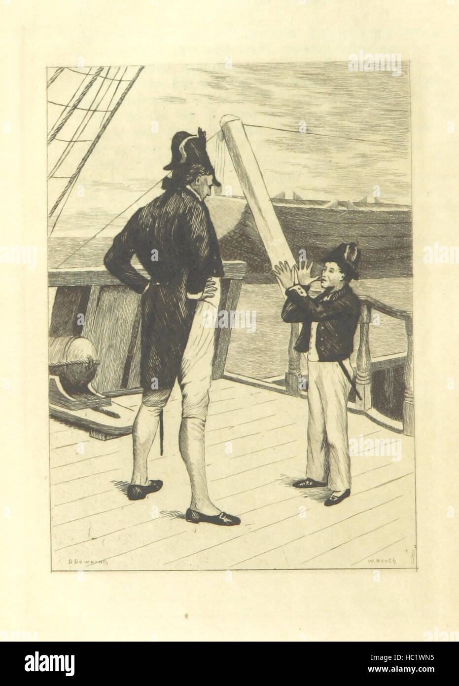 This image depicts scenes from Captain Frederick Marryat’s novels ...