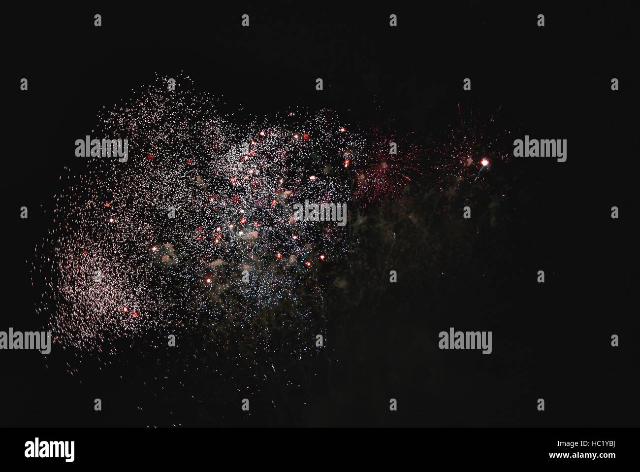 Shiny natural fireworks on dark sky background like cloud Stock Photo ...