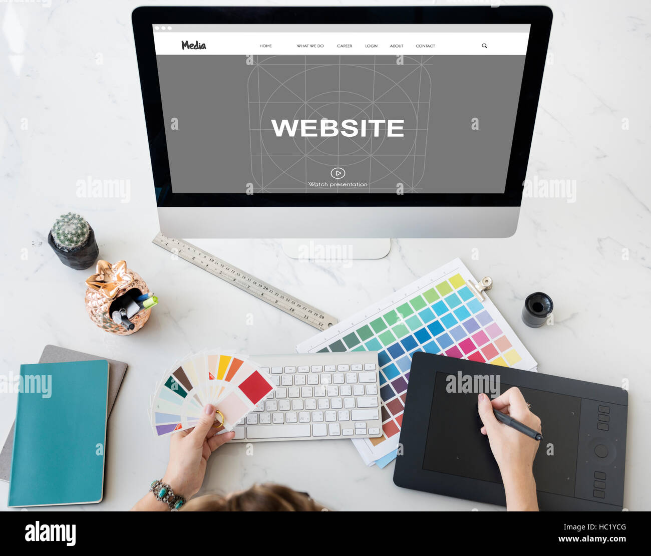 Web Design Media Page Concept Stock Photo - Alamy