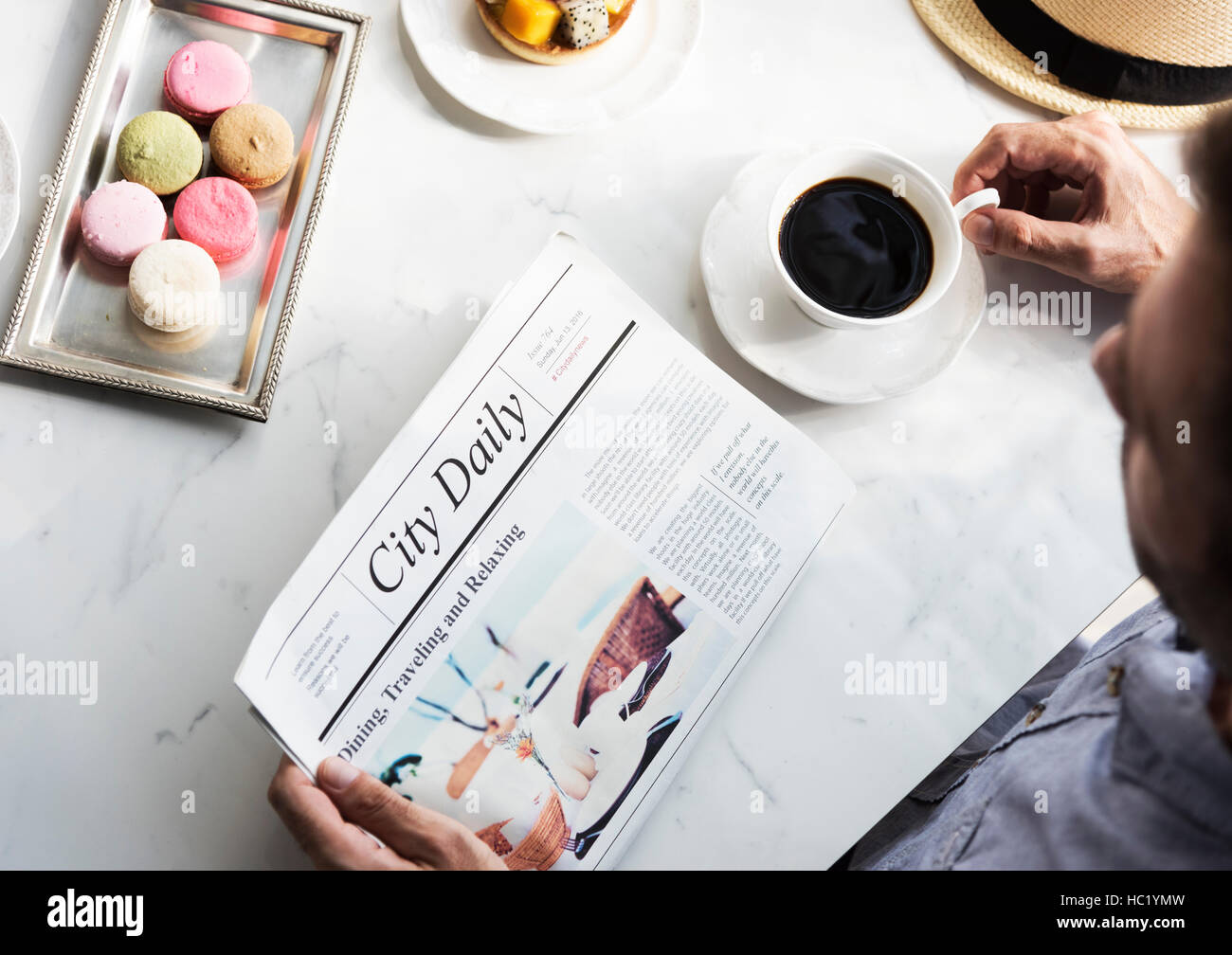 Man Reading Newspaper News Concept Stock Photo - Alamy