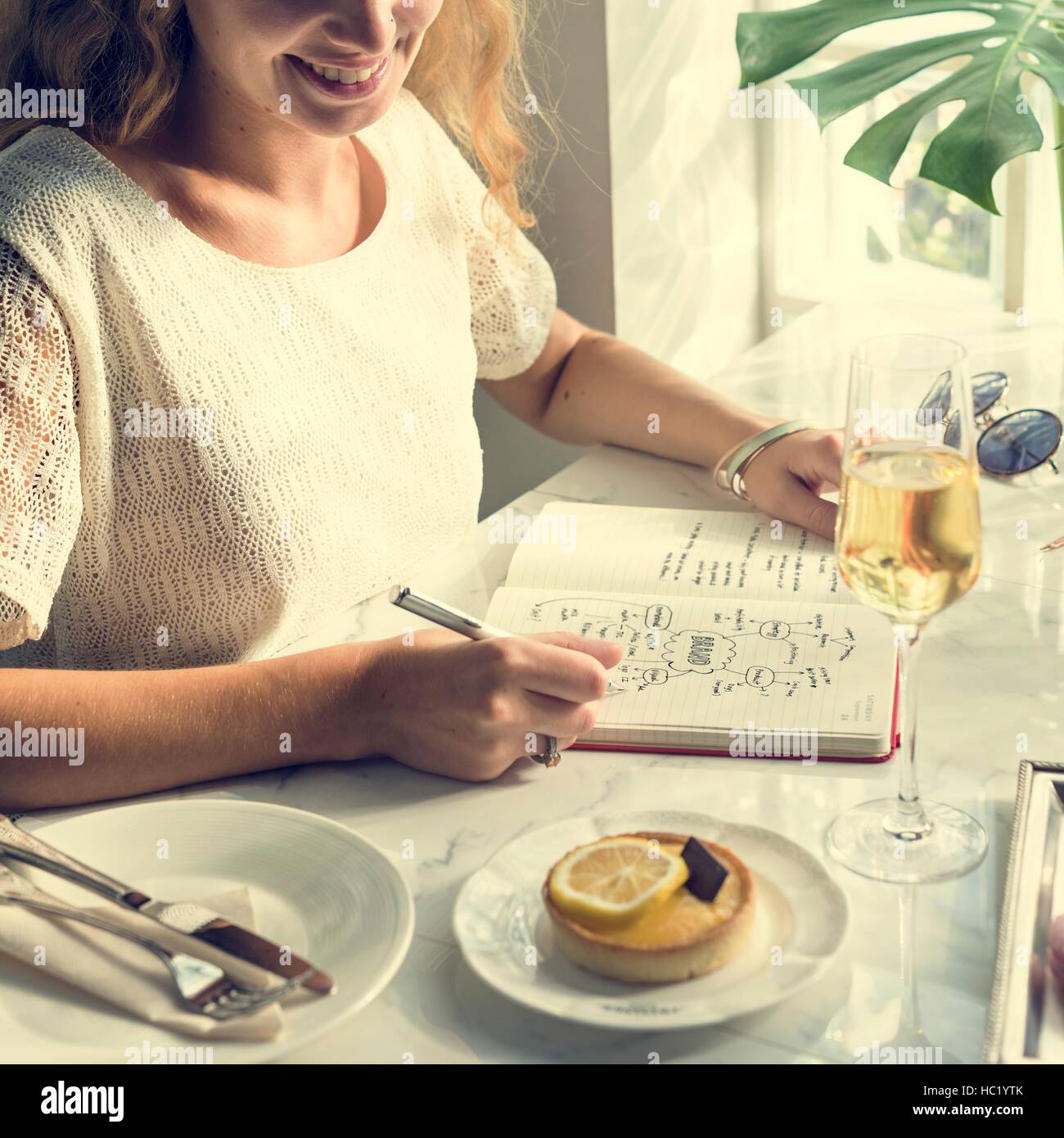 Young Woman Writing Diary Concept Stock Photo - Alamy