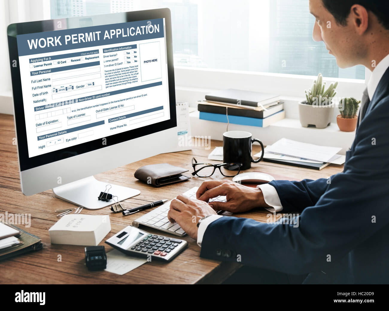 Work Permit Application Job Employment Concept Stock Photo - Alamy