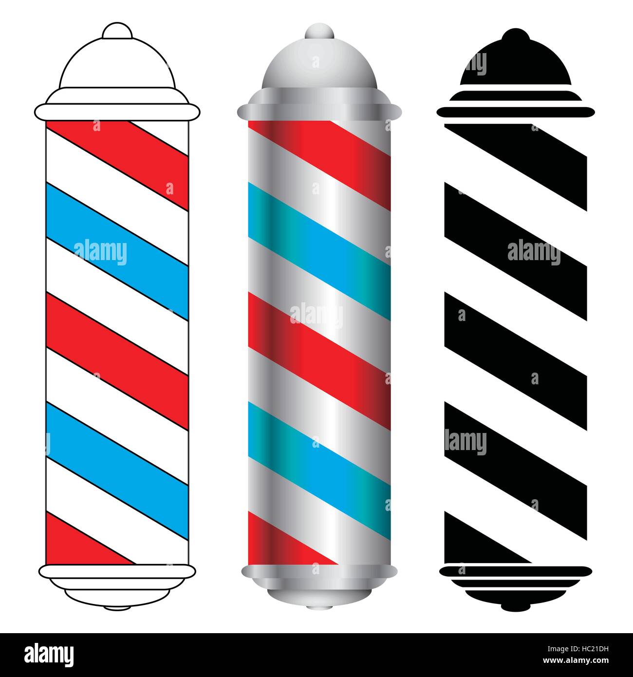 three barber shop pole icons Stock Vector Image & Art - Alamy