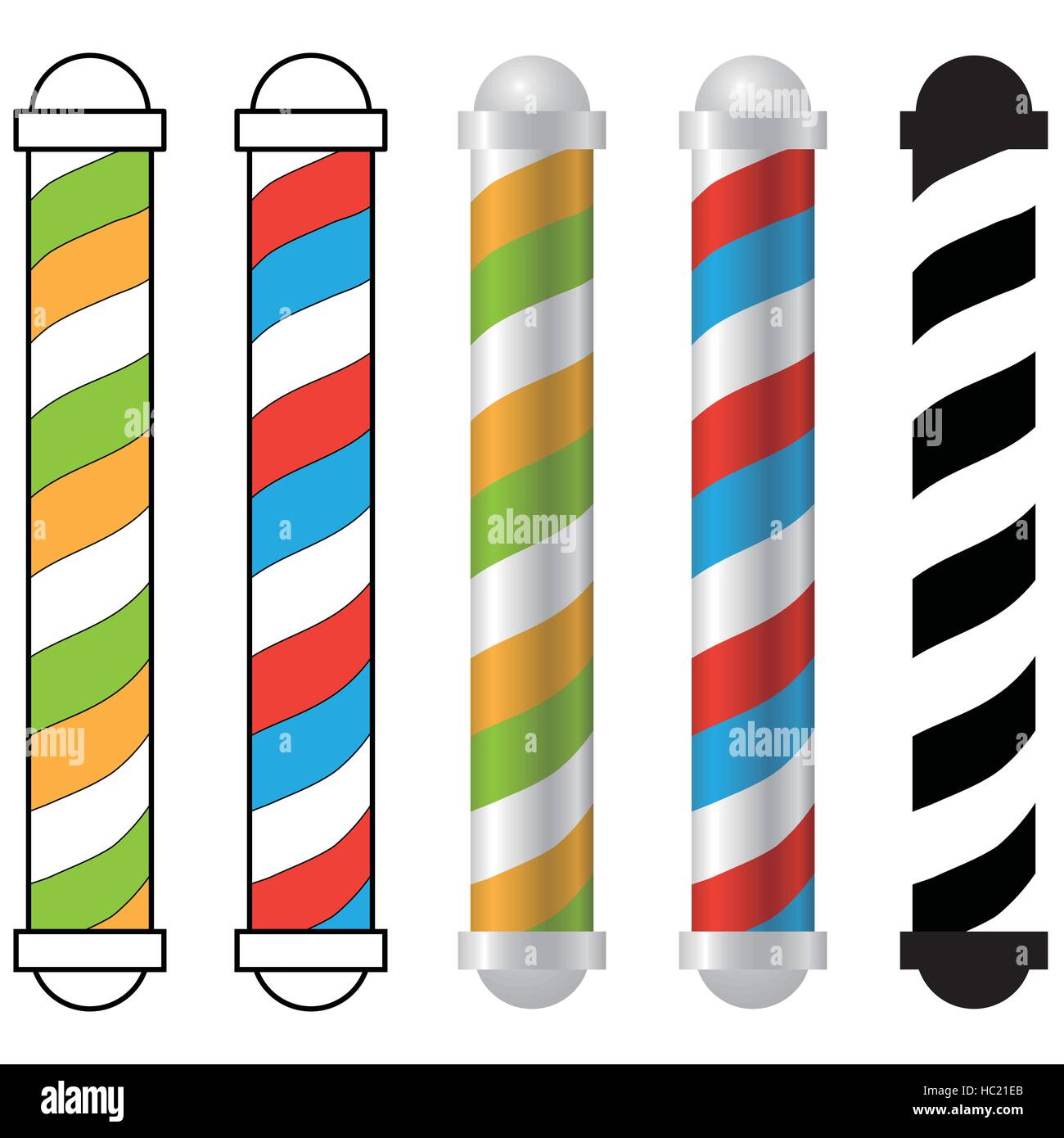 three barber shop pole icons Stock Vector Image & Art - Alamy