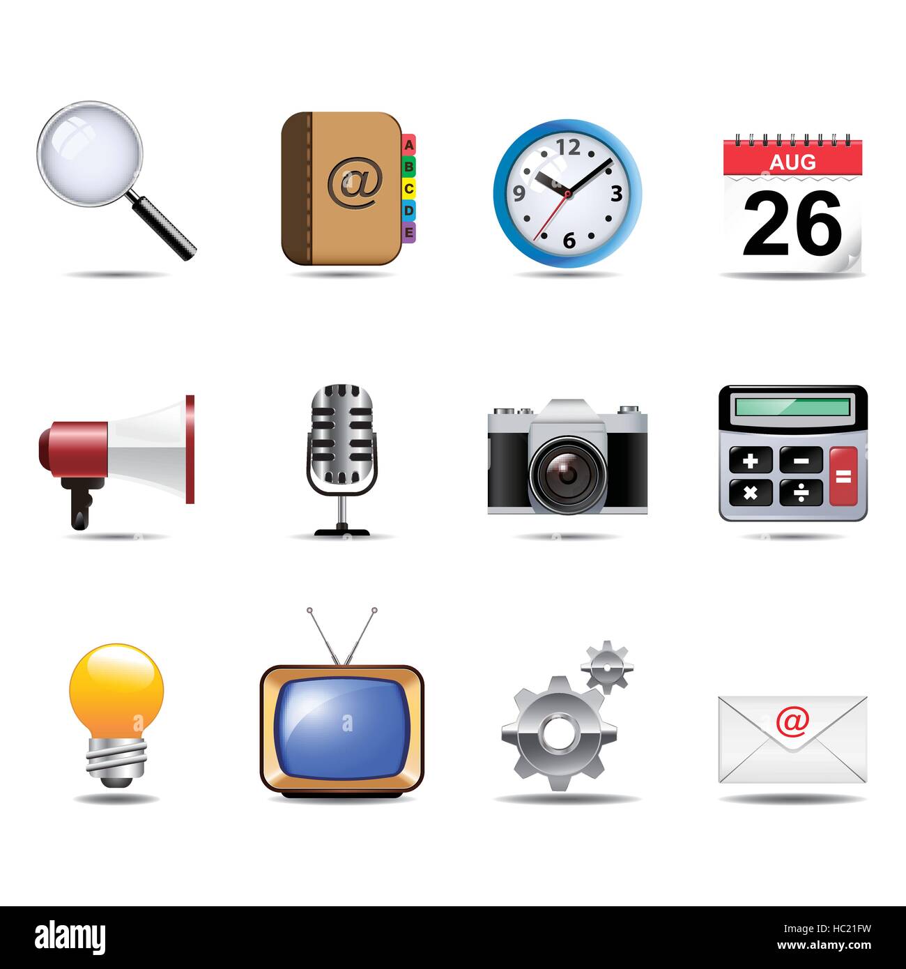 Communication channels and Social Media icon set Stock Vector Image ...