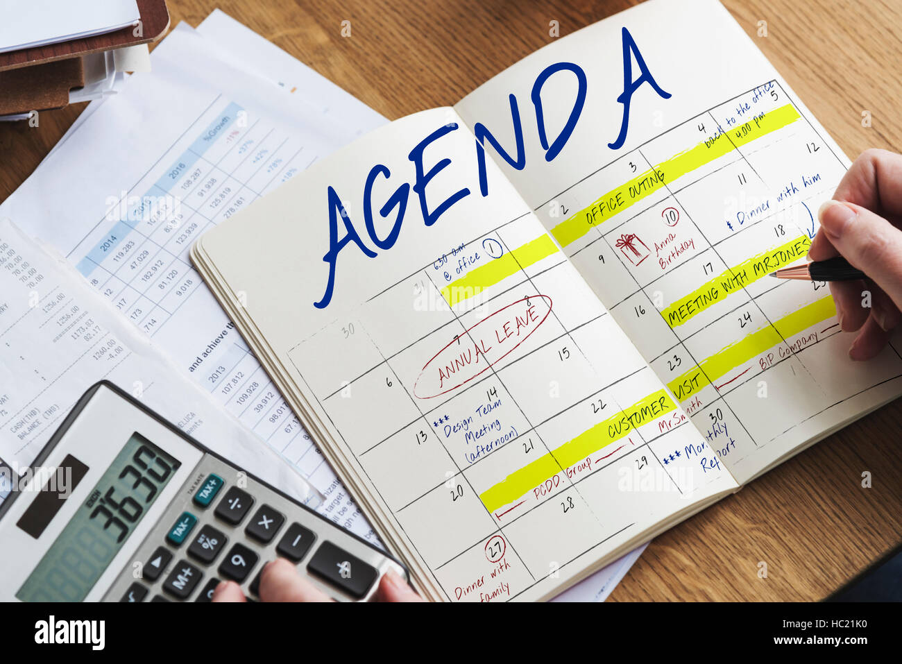 Agenda Timetable Calendar Schedule Graphic Stock Photo - Alamy