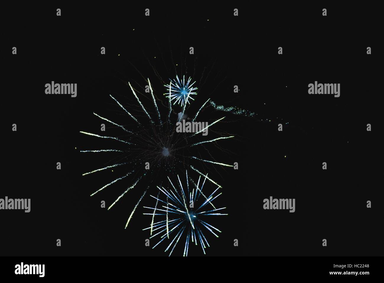 Shiny natural fireworks on dark sky like bike wheel Stock Photo - Alamy