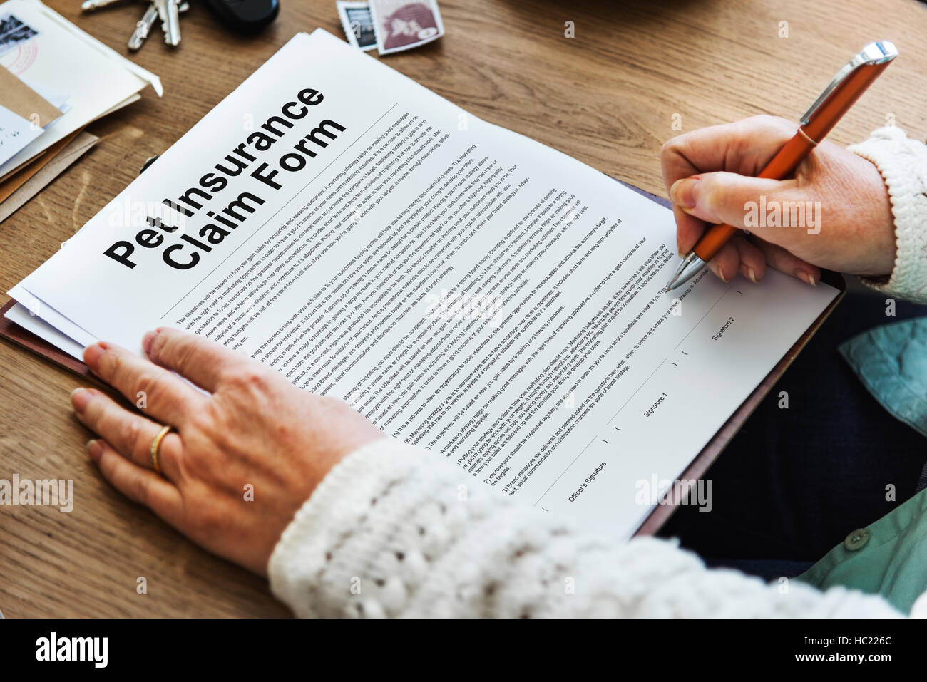 Pet Insurance Claim Form Puppy Animal Safety Concept Stock Photo - Alamy