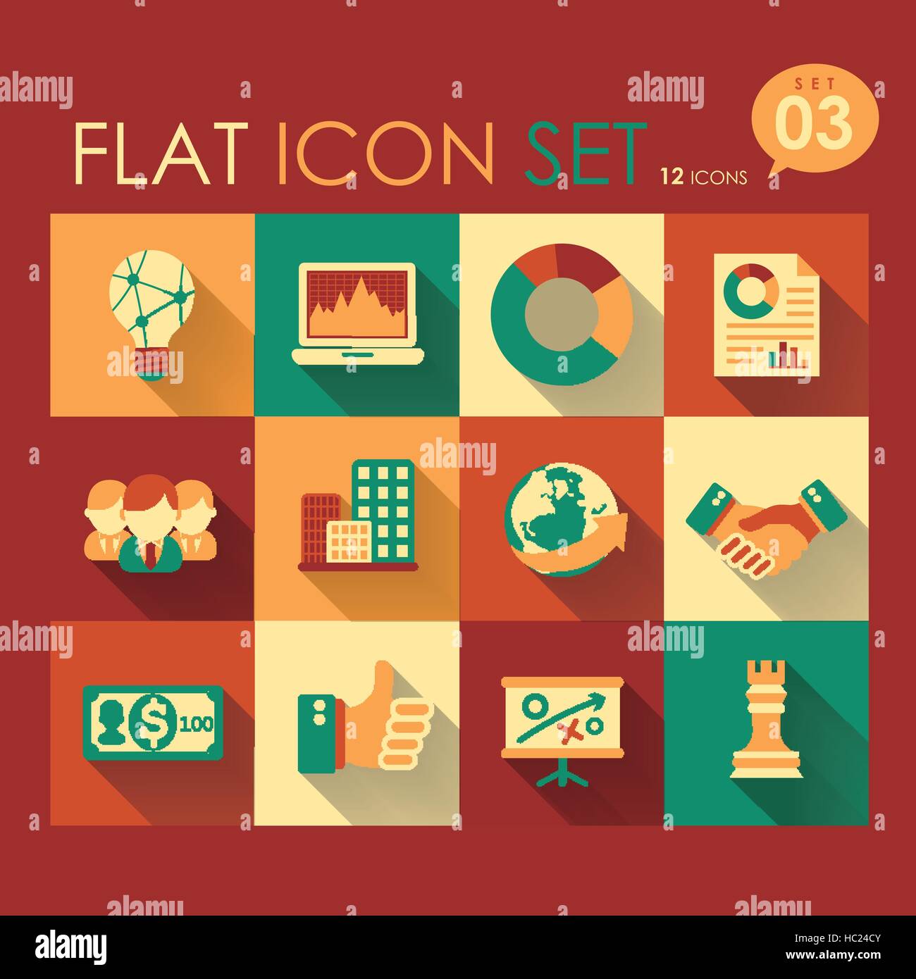 vector business strategy icon set flat design Stock Vector Image & Art ...