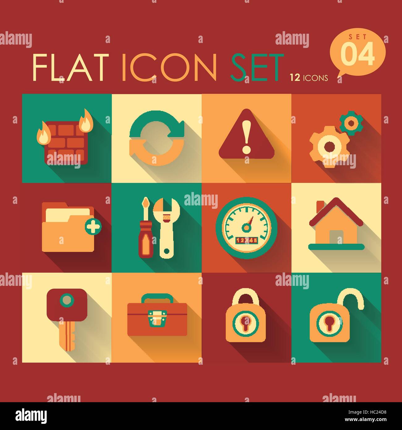 vector internet & web icon set flat design Stock Vector Image & Art - Alamy