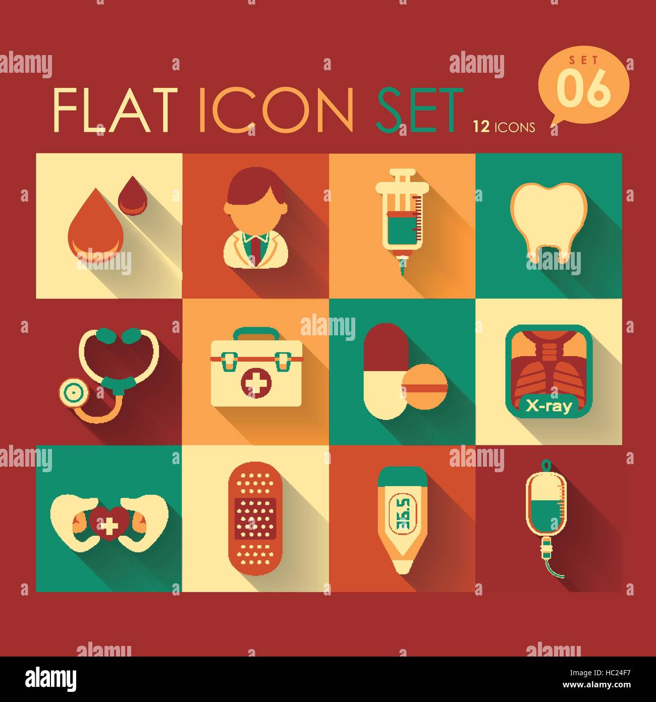 vector medical icon set flat design elements Stock Vector Image & Art ...