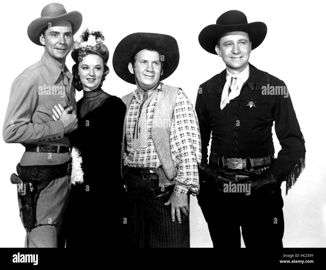 MARSHAL OF GUNSMOKE, Russell Hayden, Jennifer Holt, Fuzzy Knight, Tex ...