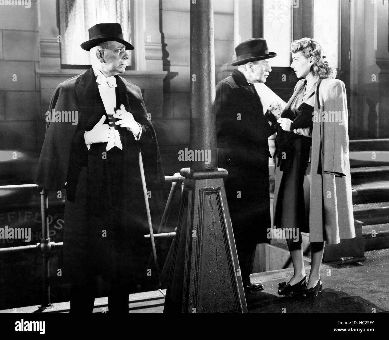 THE MASK OF DIIJON, Erich von Stroheim (left), Jeanne Bates, 1946 Stock ...