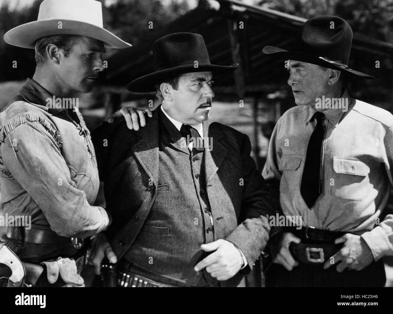 MAN OF THE FOREST, from left: Randolph Scott, Noah Beery, Harry Carey ...