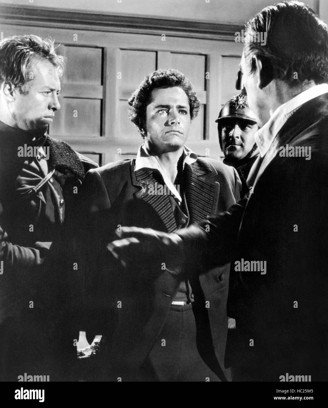 MASK OF THE AVENGER, from left, Bob Morgan, John Derek, Anthony Quinn ...