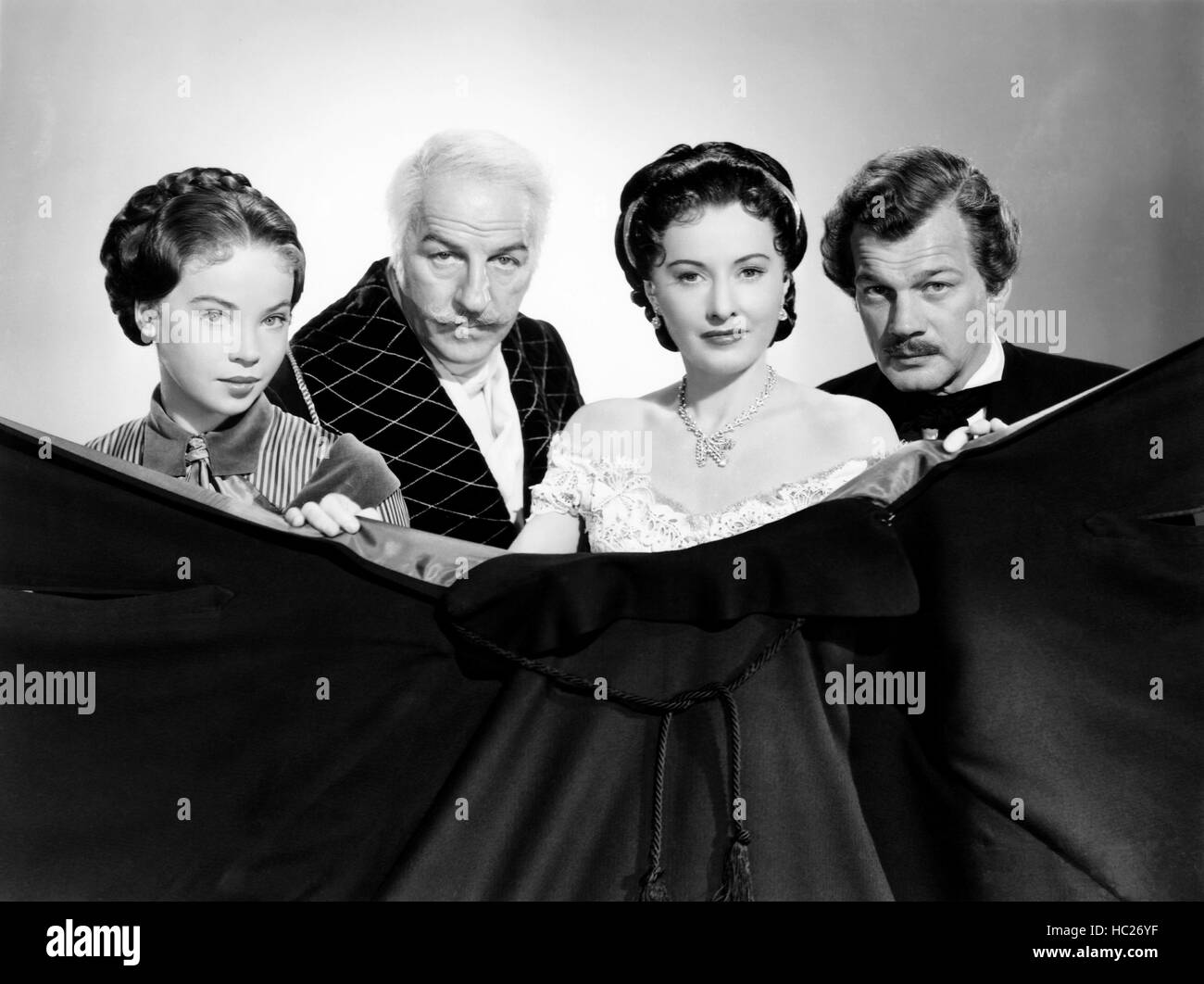 THE MAN WITH A CLOAK, from left: Leslie Caron, Louis Calhern, Barbara ...