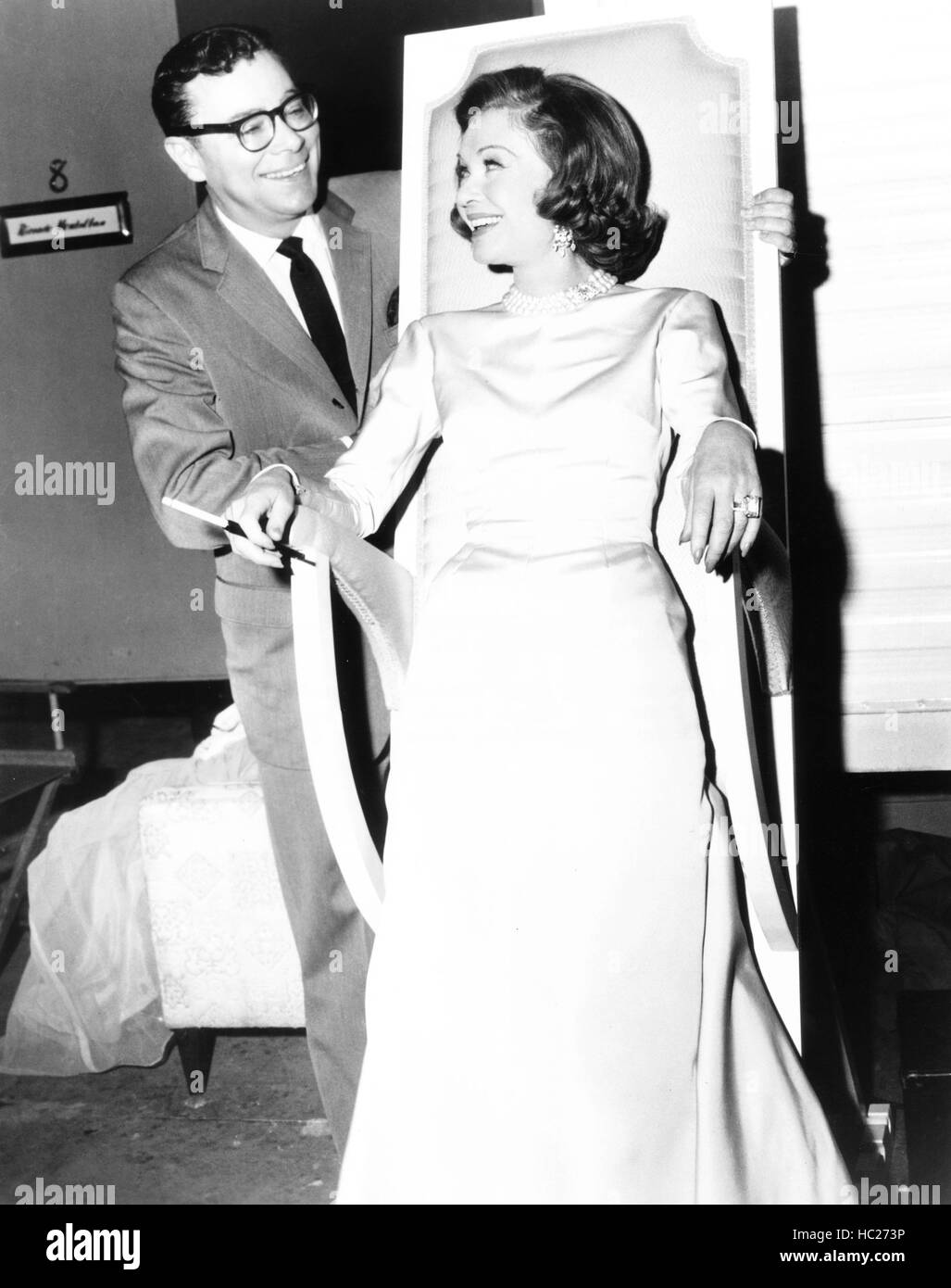 MADAME X, from left: producer Ross Hunter, Constance Bennett on set ...