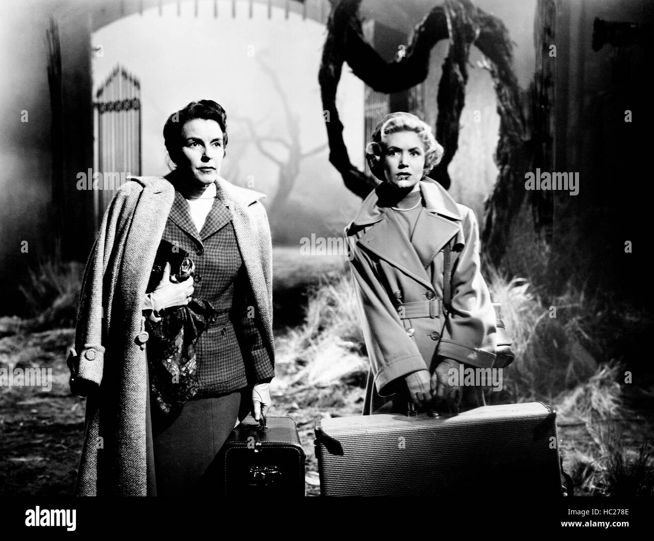 THE MAZE, from left: Katherine Emery, Veronica Hurst, 1953 Stock Photo ...