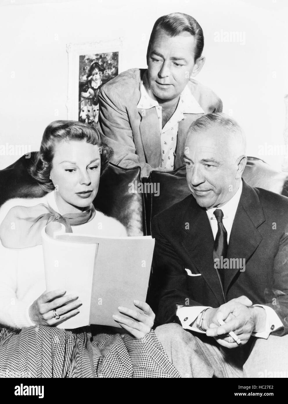 THE MCCONNELL STORY, from left: June Allyson, Alan Ladd, producer Henry ...