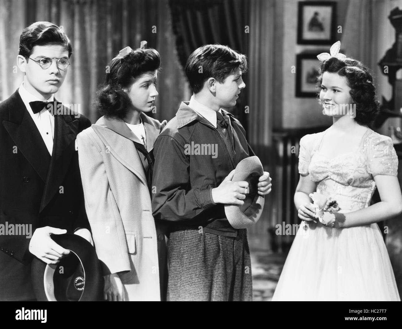 MISS ANNIE ROONEY, from left, Dickie Moore, Peggy Ryan, Roland Dupree ...