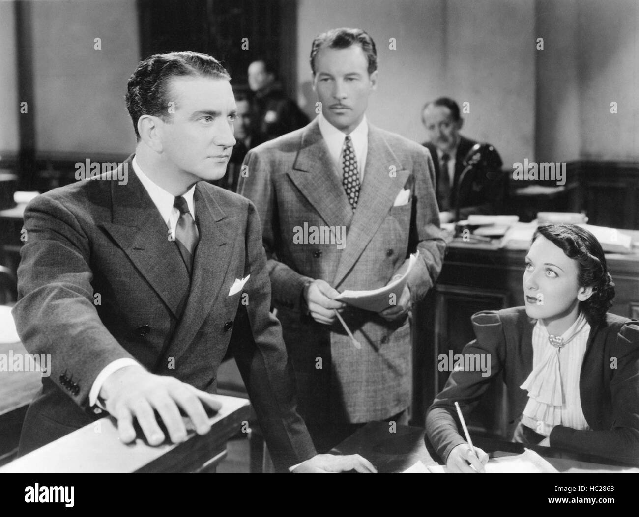 MIDNIGHT COURT, from left: John Litel, Bill Elliott, Ann Dvorak, 1937 Stock Photo - Alamy