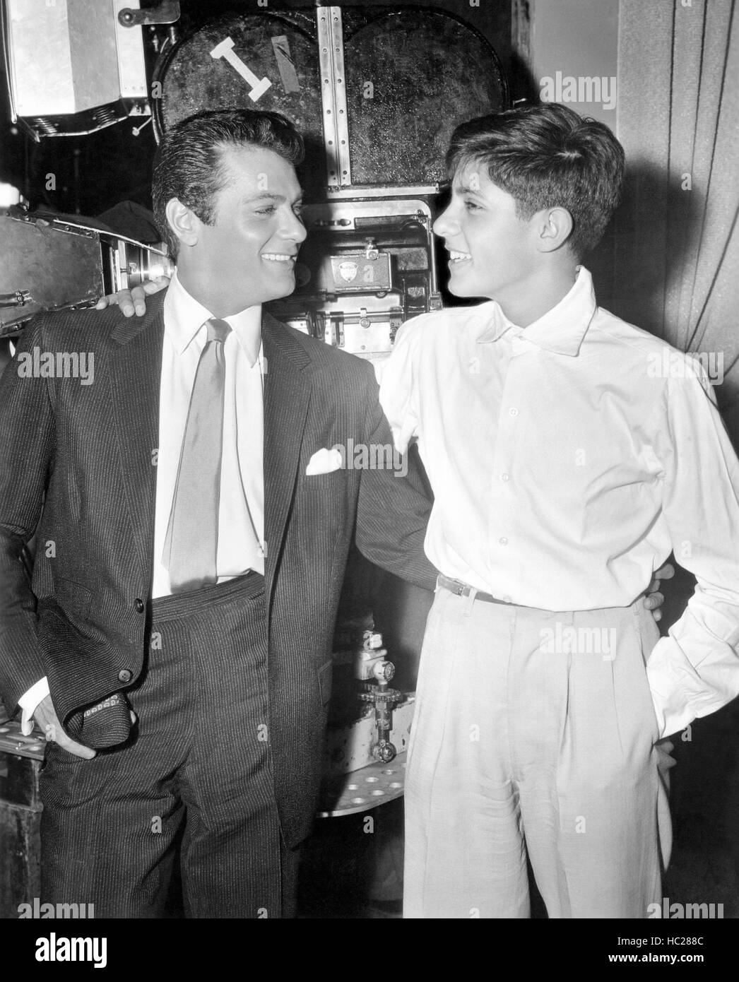 MISTER CORY, Tony Curtis (left) is visted by his brother, Robert ...