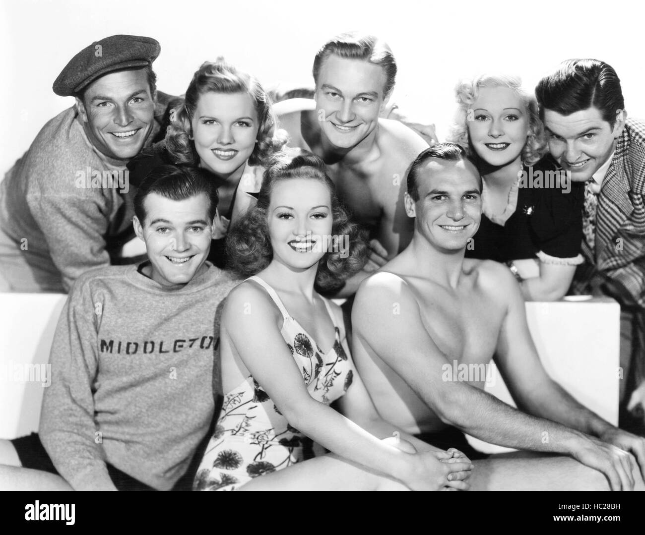 MILLION DOLLAR LEGS, front from left: John Hartley, Betty Grable ...