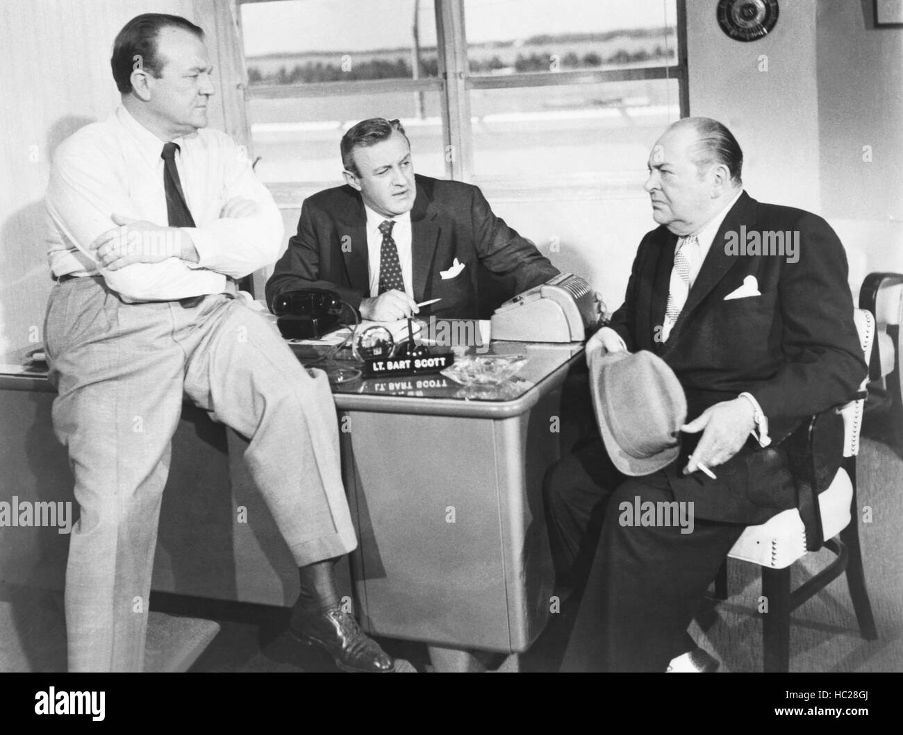 MIAMI EXPOSE, from left: Hugh Sanders, Lee J. Cobb, Edward Arnold, 1956 ...
