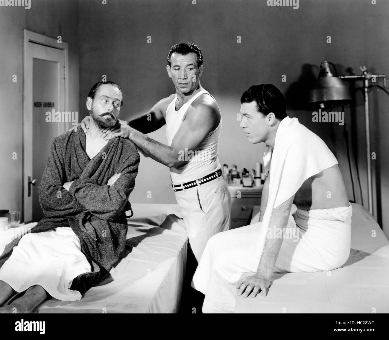 THE MISSING JUROR, from left, George Macready, Mike Mazurki, Jim Bannon ...