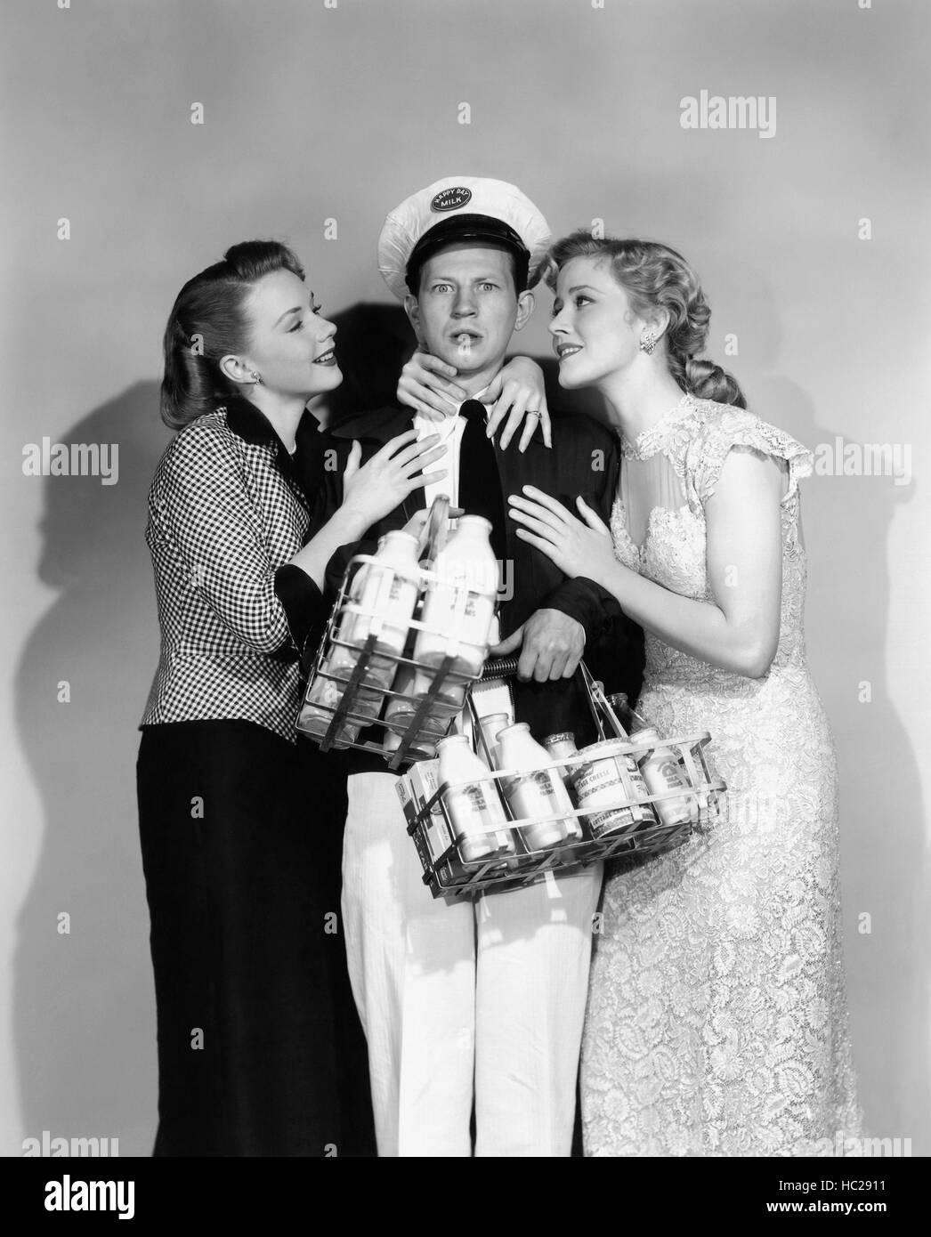THE MILKMAN, from left, Piper Laurie, Donald O'Connor, Joyce Holden ...