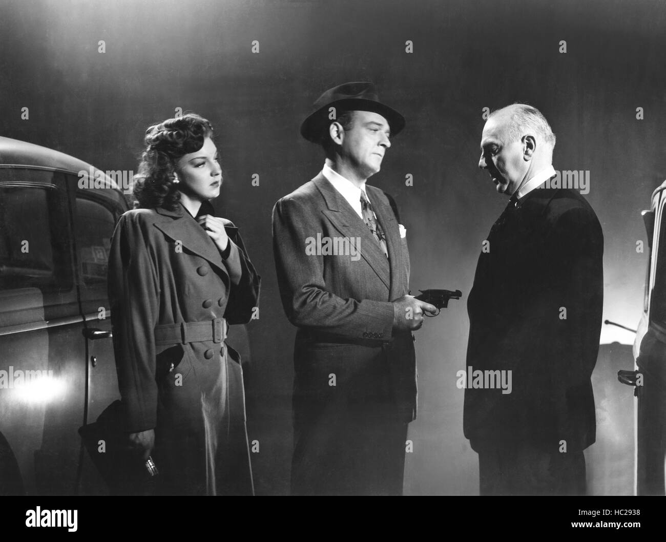 MIDNIGHT MANHUNT, from left: Ann Savage, William Gargan, George Zucco ...