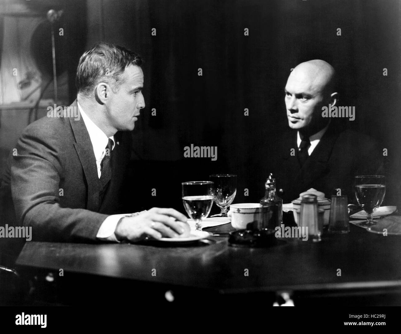 MORITURI, from left, Marlon Brando, Yul Brynner, 1965, TM & Copyright ...