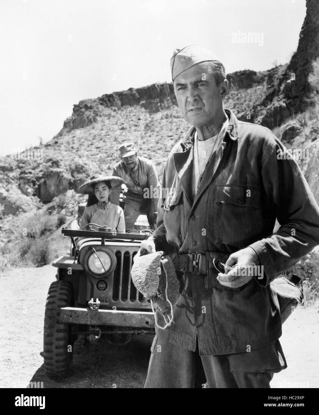 THE MOUNTAIN ROAD, James Stewart (front), Lisa Lu, Frank Silvera (back ...