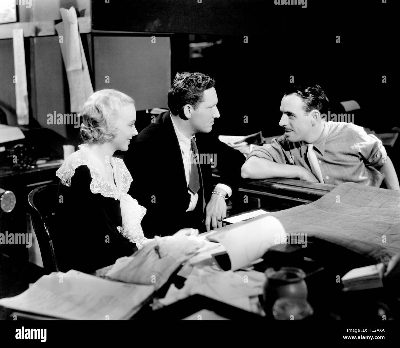 THE MURDER MAN, from left: Virginia Bruce, Spencer Tracy, director Tim ...