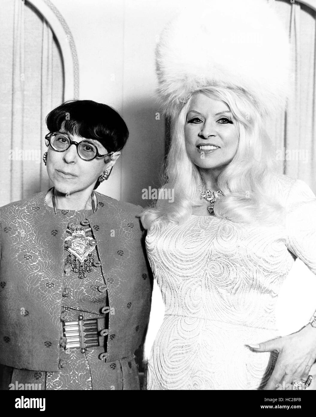 MYRA BRECKINRIDGE, from left, costume designer Edith Head, Mae West, on ...