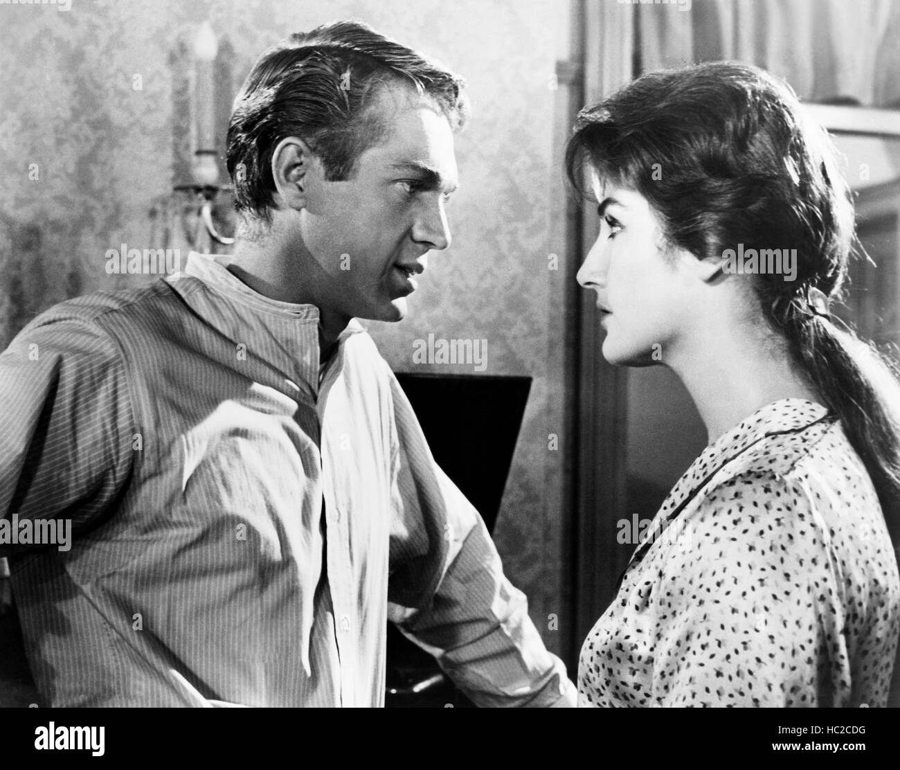 NEVER LOVE A STRANGER, from left, Steve McQueen, Lita Milan, 1958 Stock ...