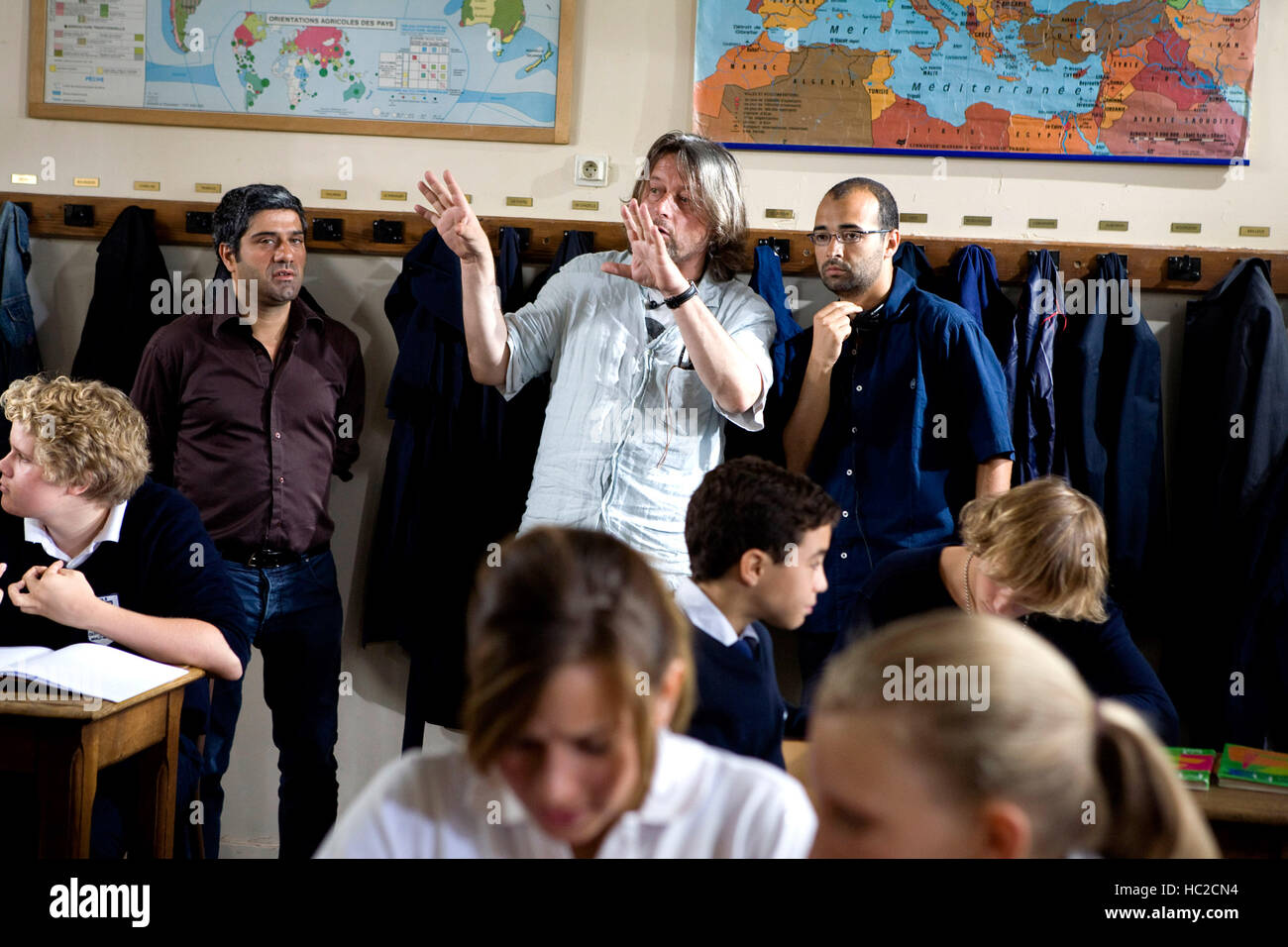 NEUILLY SA MERE, director Gabriel Laferriere (center, hands raised ...