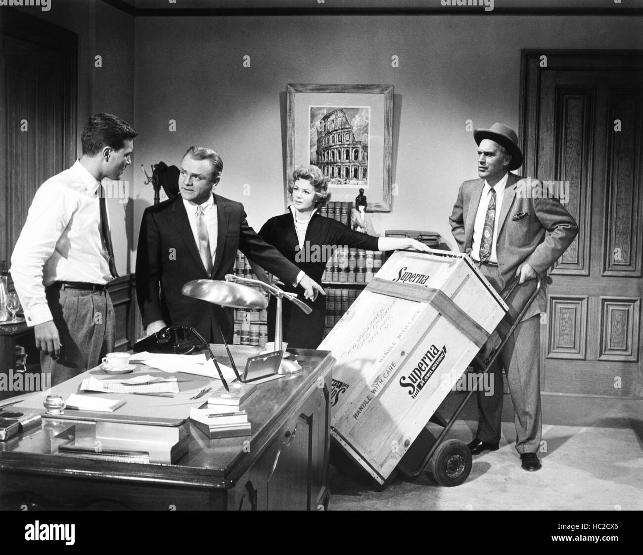 NEVER STEAL ANYTHING SMALL, from left: Roger Smith, James Cagney, Cara ...