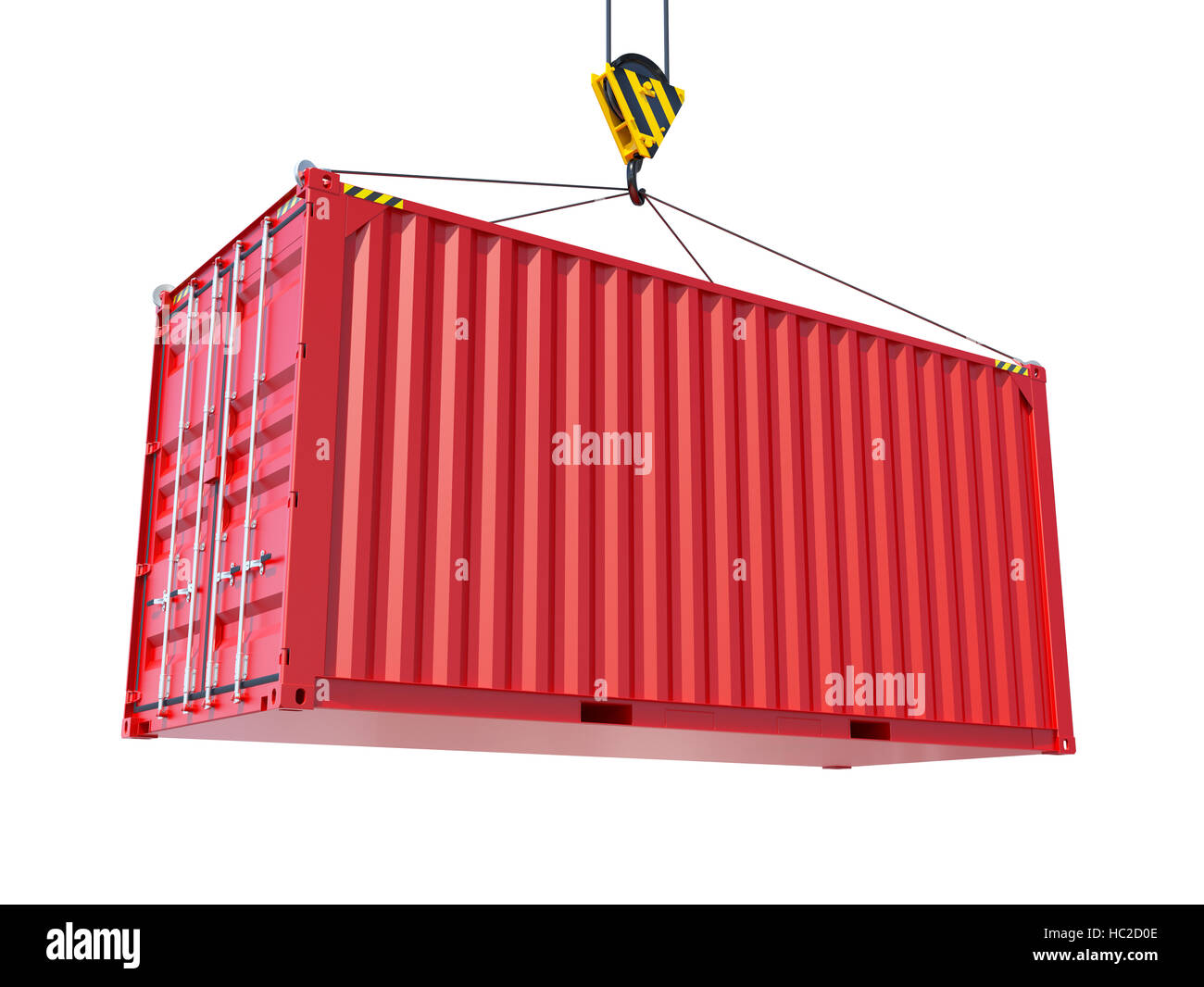 Service delivery - red cargo container Stock Photo - Alamy