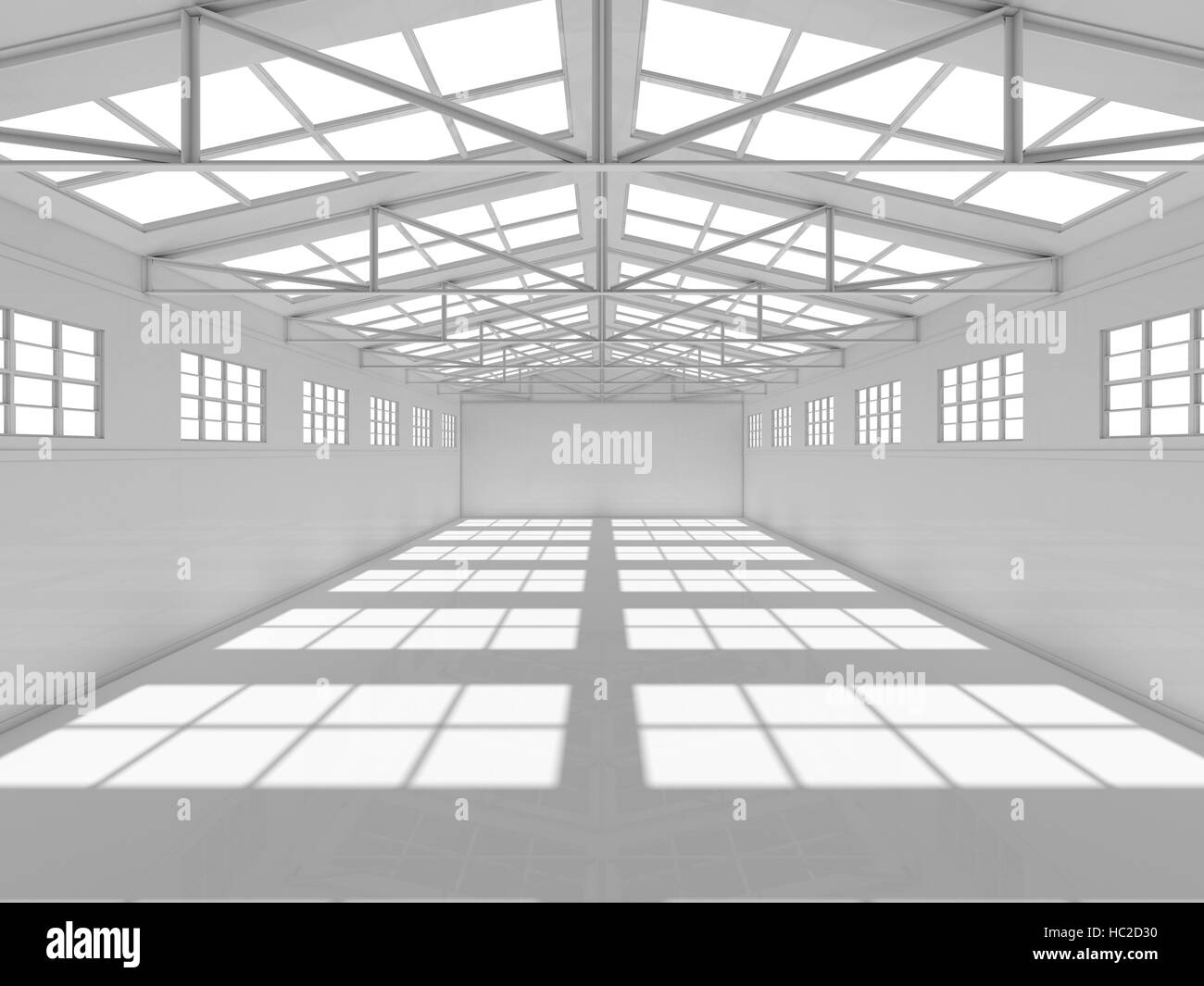 Big hall with windows on walls and ceiling Stock Photo - Alamy