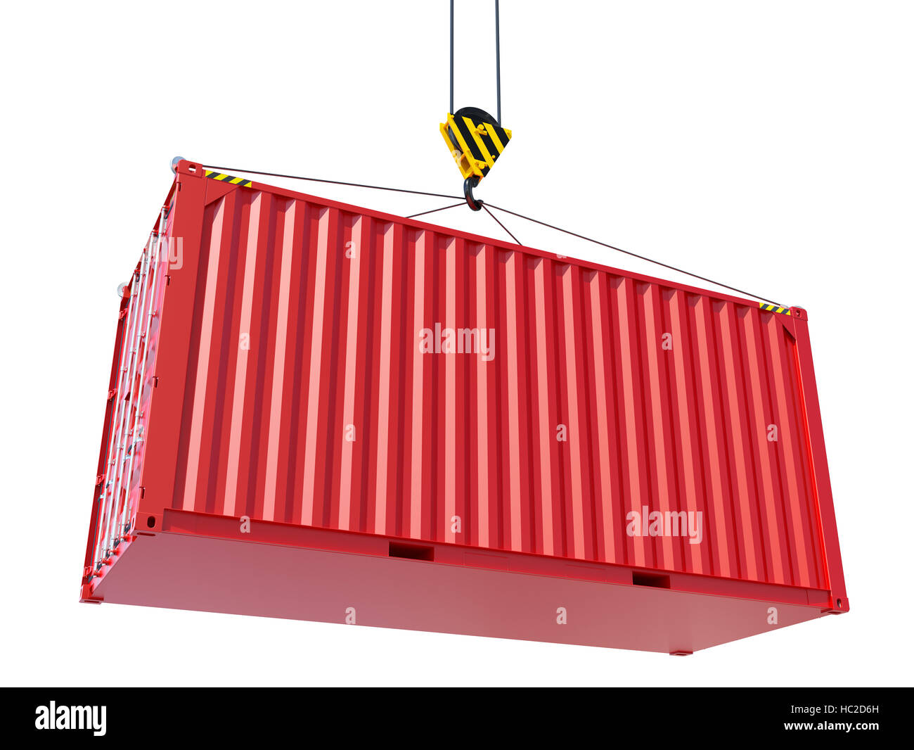 Red cargo container hoisted hook hi-res stock photography and images ...