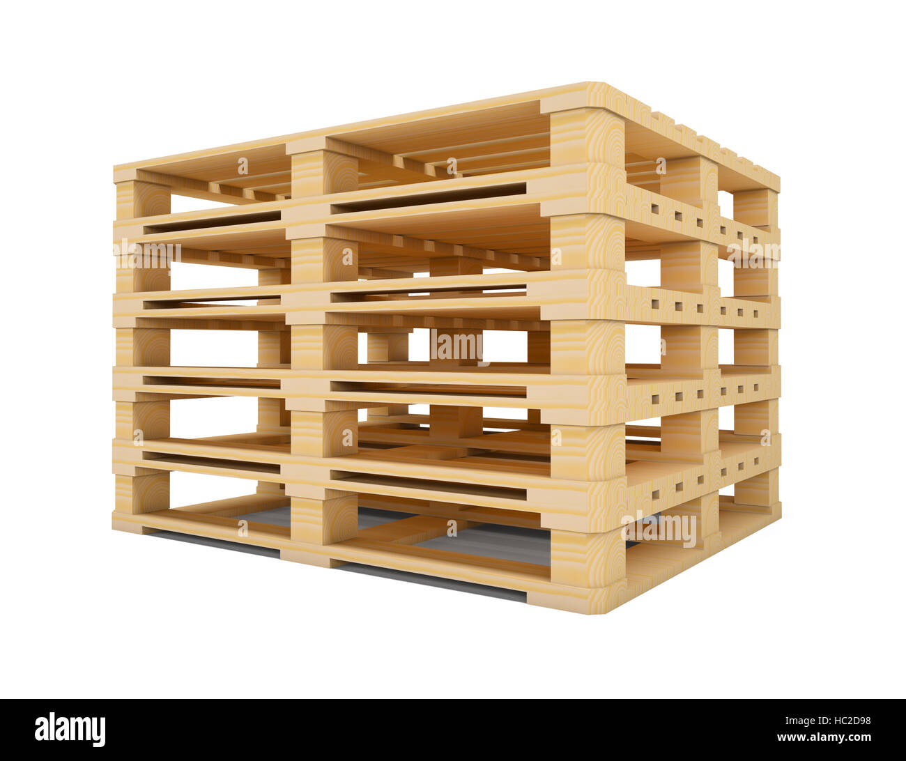 Wooden euro pallets isolated on white background Stock Photo - Alamy