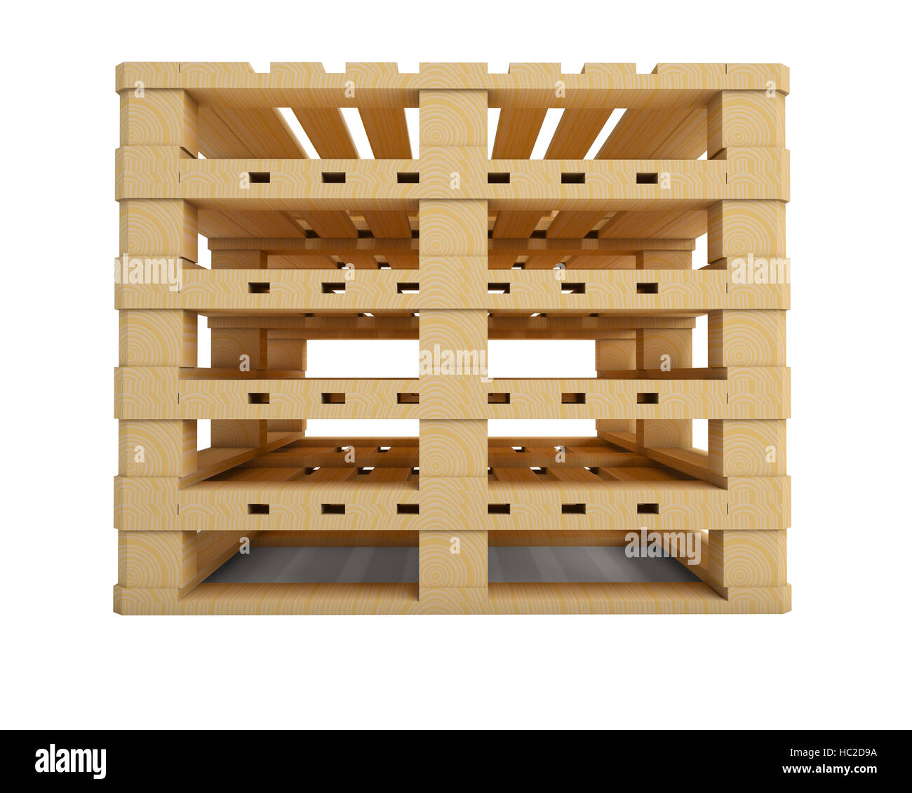 New wooden pallets isolated on white Stock Photo - Alamy