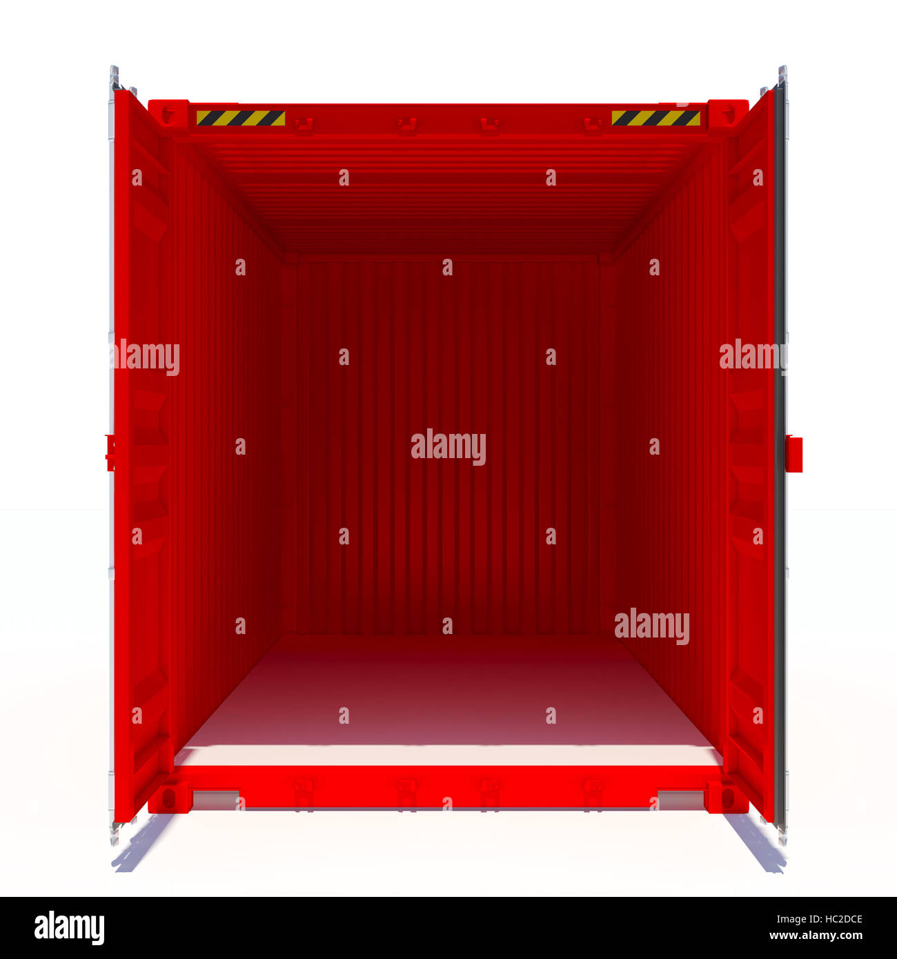 Opened red cargo container Stock Photo - Alamy