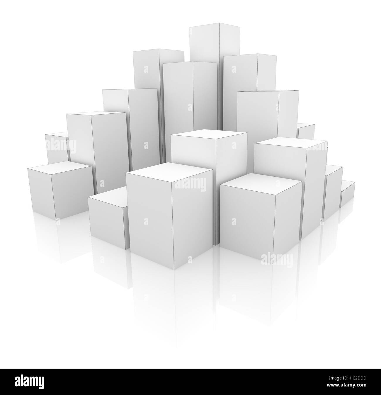 Abstract 3d illustration of white boxes Stock Photo - Alamy