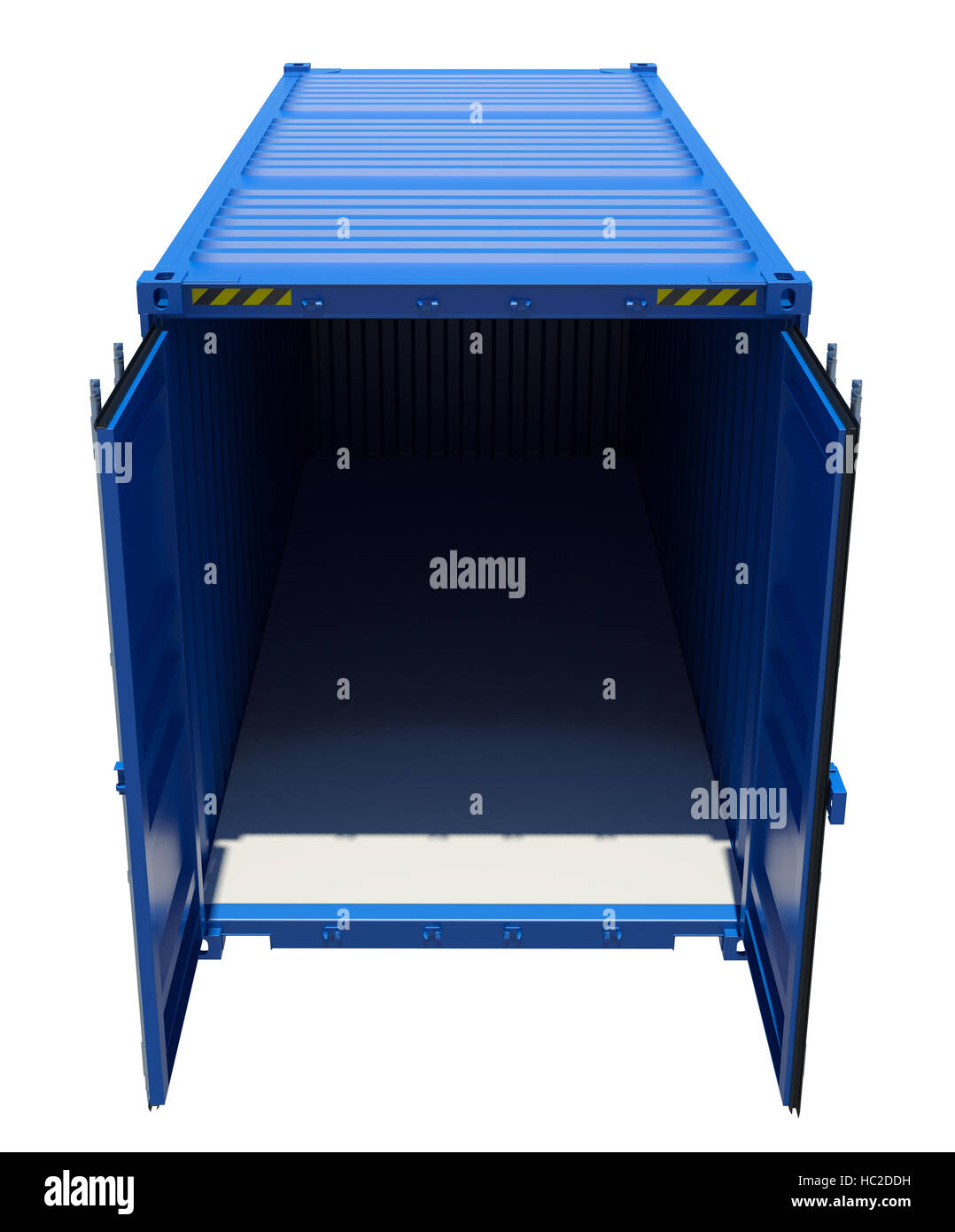 Blue open shipping container Stock Photo - Alamy