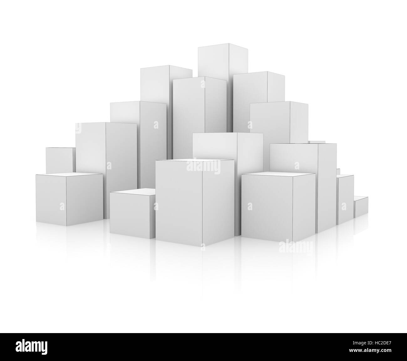 Abstract 3d illustration of white boxes Stock Photo - Alamy