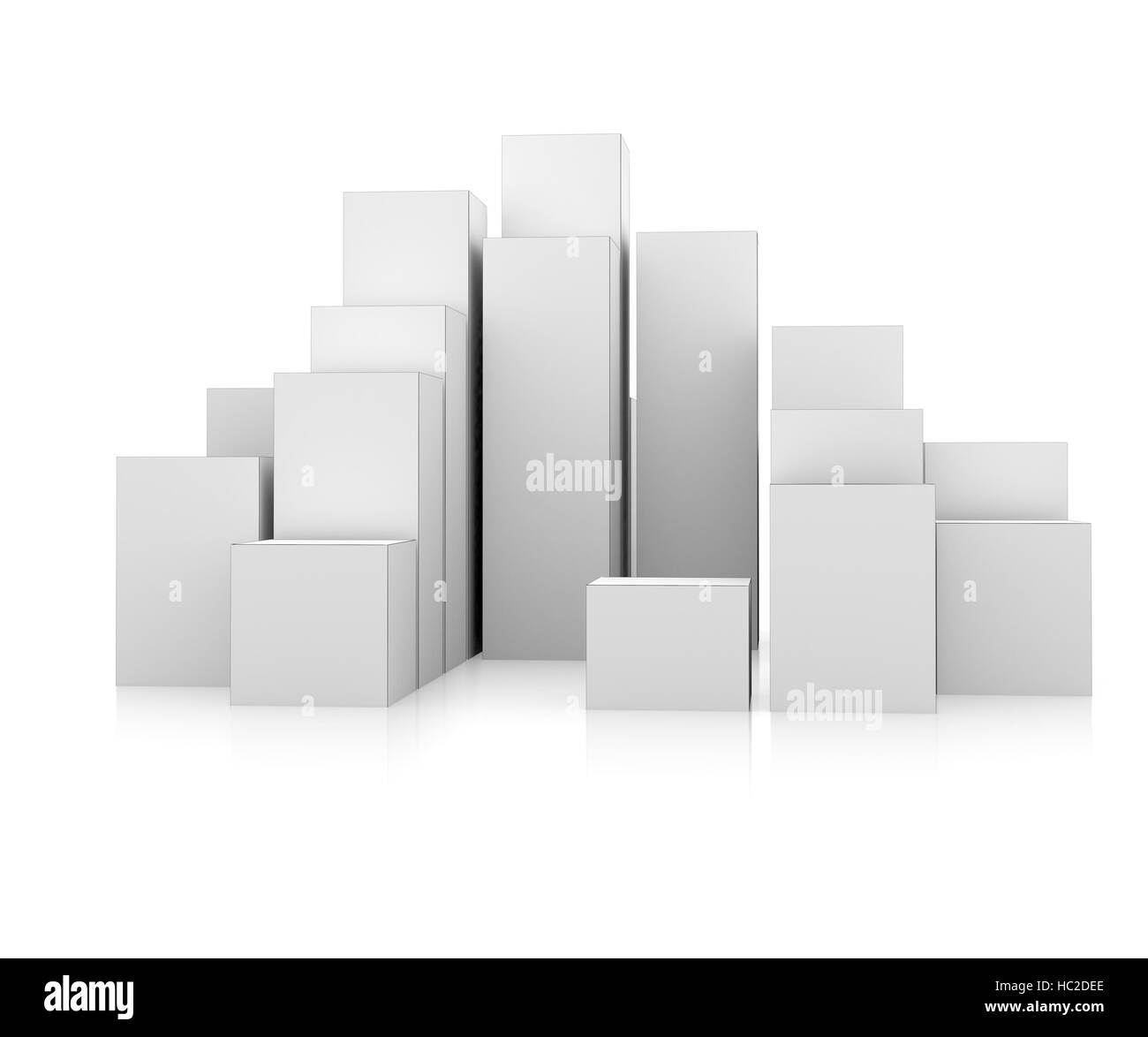 Abstract 3d illustration of white boxes Stock Photo - Alamy
