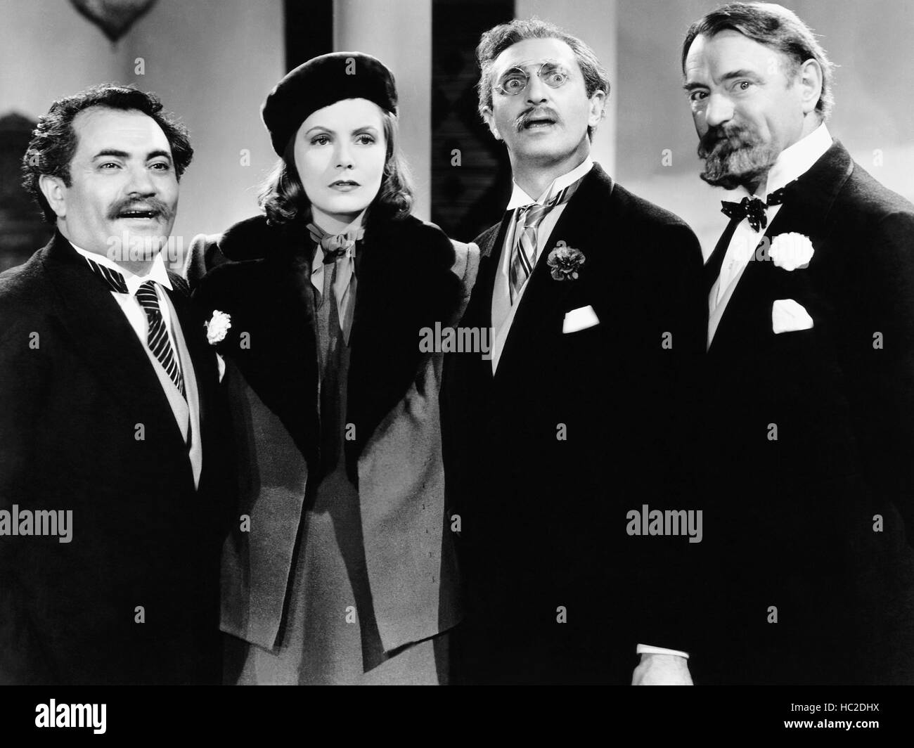 NINOTCHKA, from left: Alexander Granach, Greta Garbo, Felix Bressart ...