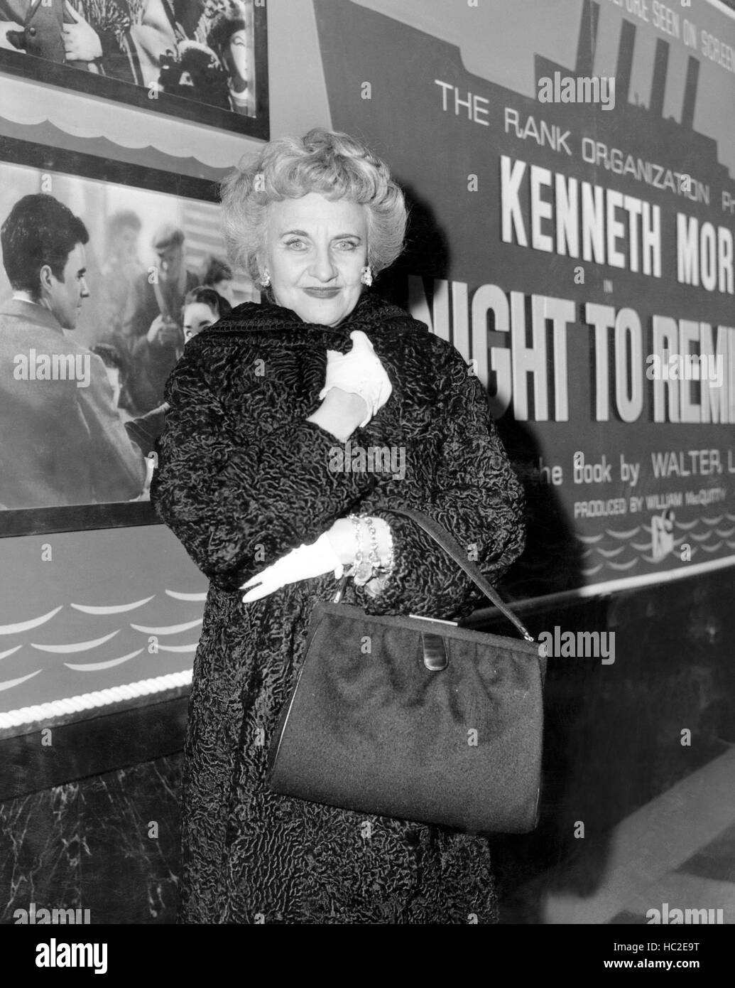 A NIGHT TO REMEMBER, Hermione Gingold attending movie premiere at ...